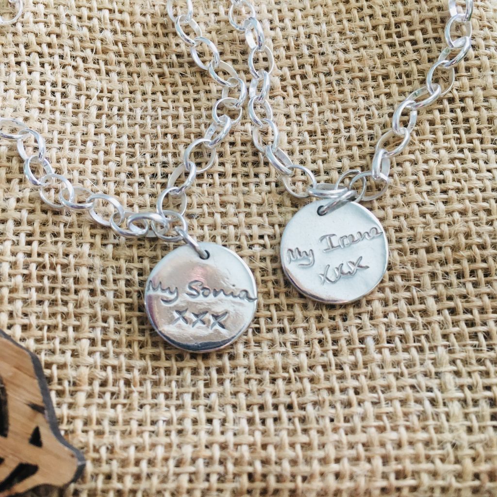 Handwriting charm: stunning hand crafted charm with your loved one's text